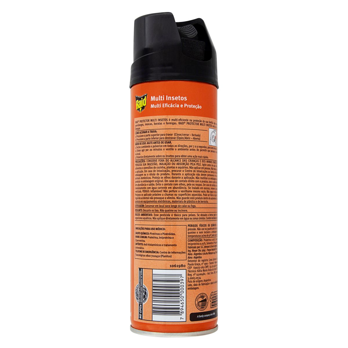 Inseticida Aerossol Multi-Insetos Raid Frasco 285Ml