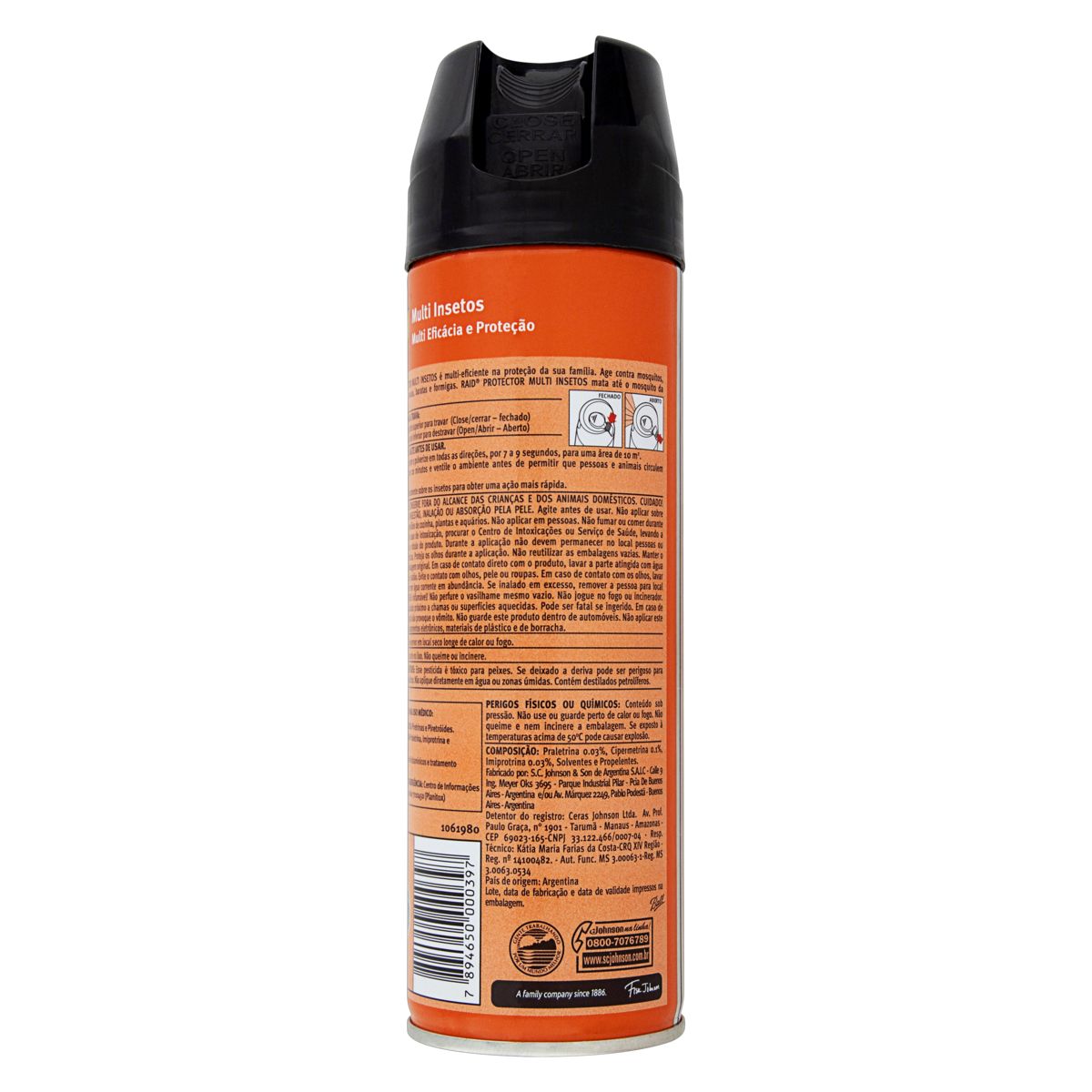 Inseticida Aerossol Multi-Insetos Raid Frasco 285Ml