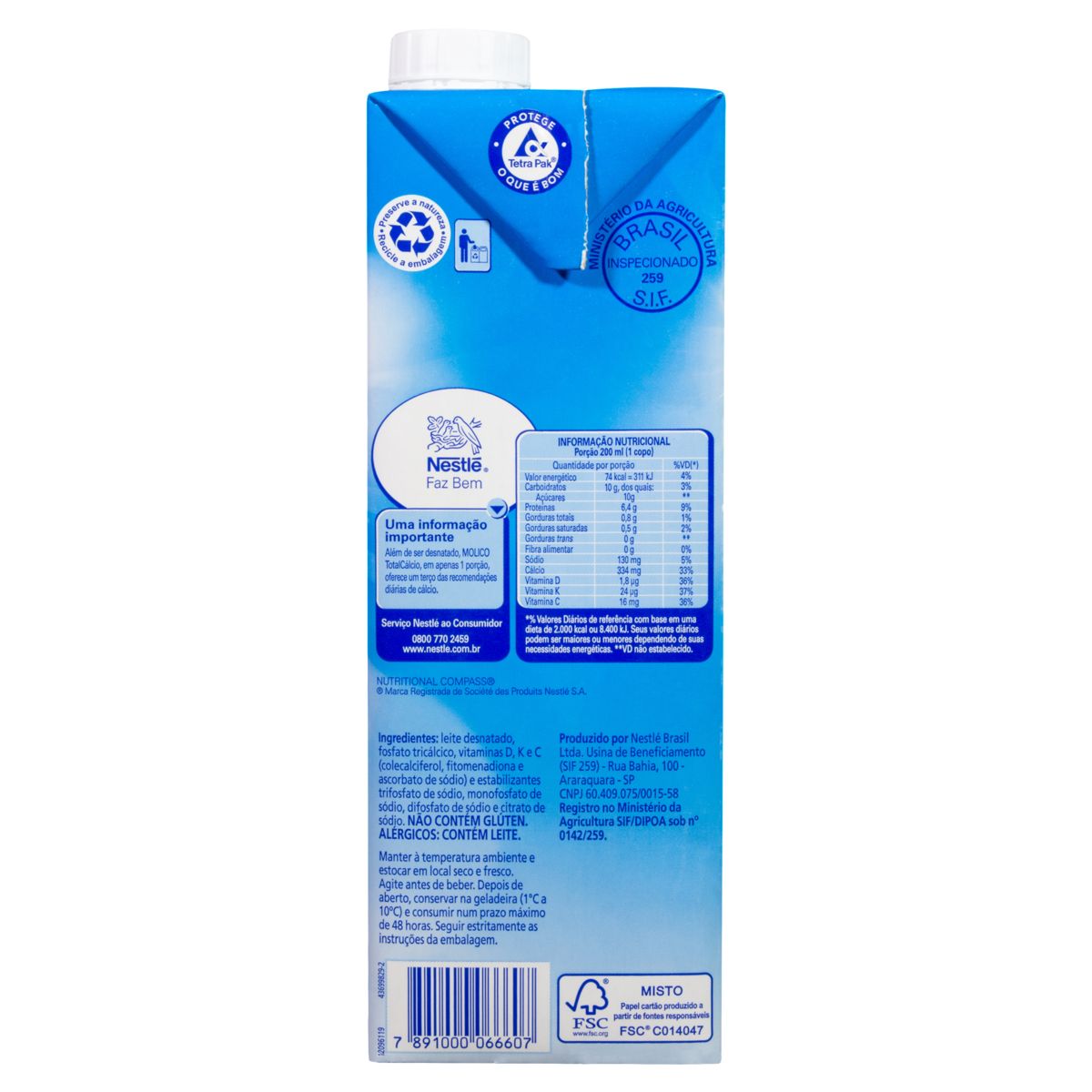 Molico Leite Leite Liquido Molico Longa Vida Total Calcio 1 L