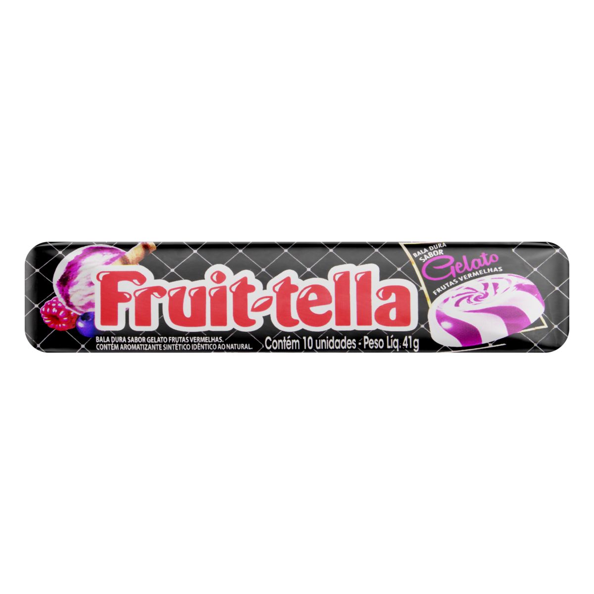 FRUITTELLA BALA STICK SABOR GELATO FRUTAS VERMELHAS 10 BALAS 41 G x 1