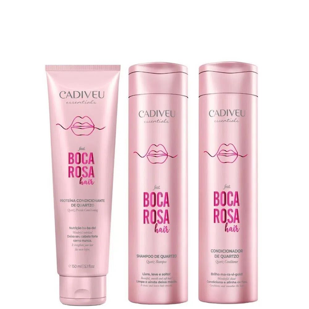 CADIVEU BOCA ROSA KIT QUARTZO SHAMPOO 250ML+CONDICIONADOR 250ML+CREME ...