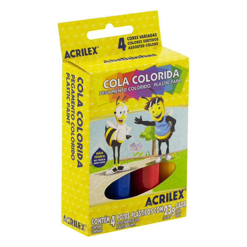 Cola Colorida Acrilex 4 Unidades