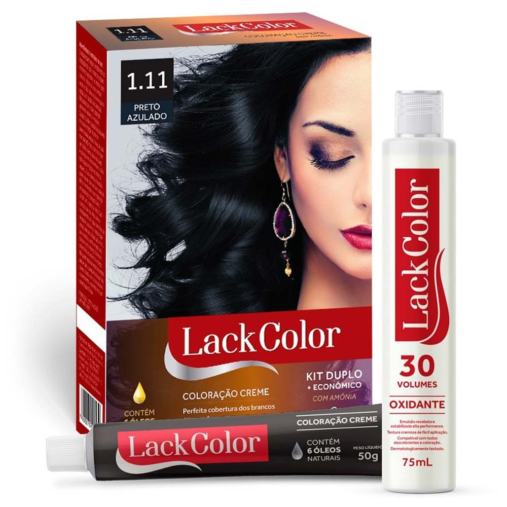 LACK COLOR KIT TINTURA CREME 1.11 PRETO AZULADO x 1