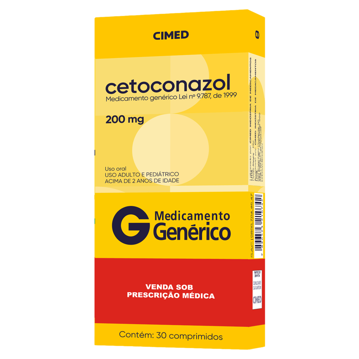 Cetoconazol 200mg 30 Comprimidos Cimed Genérico