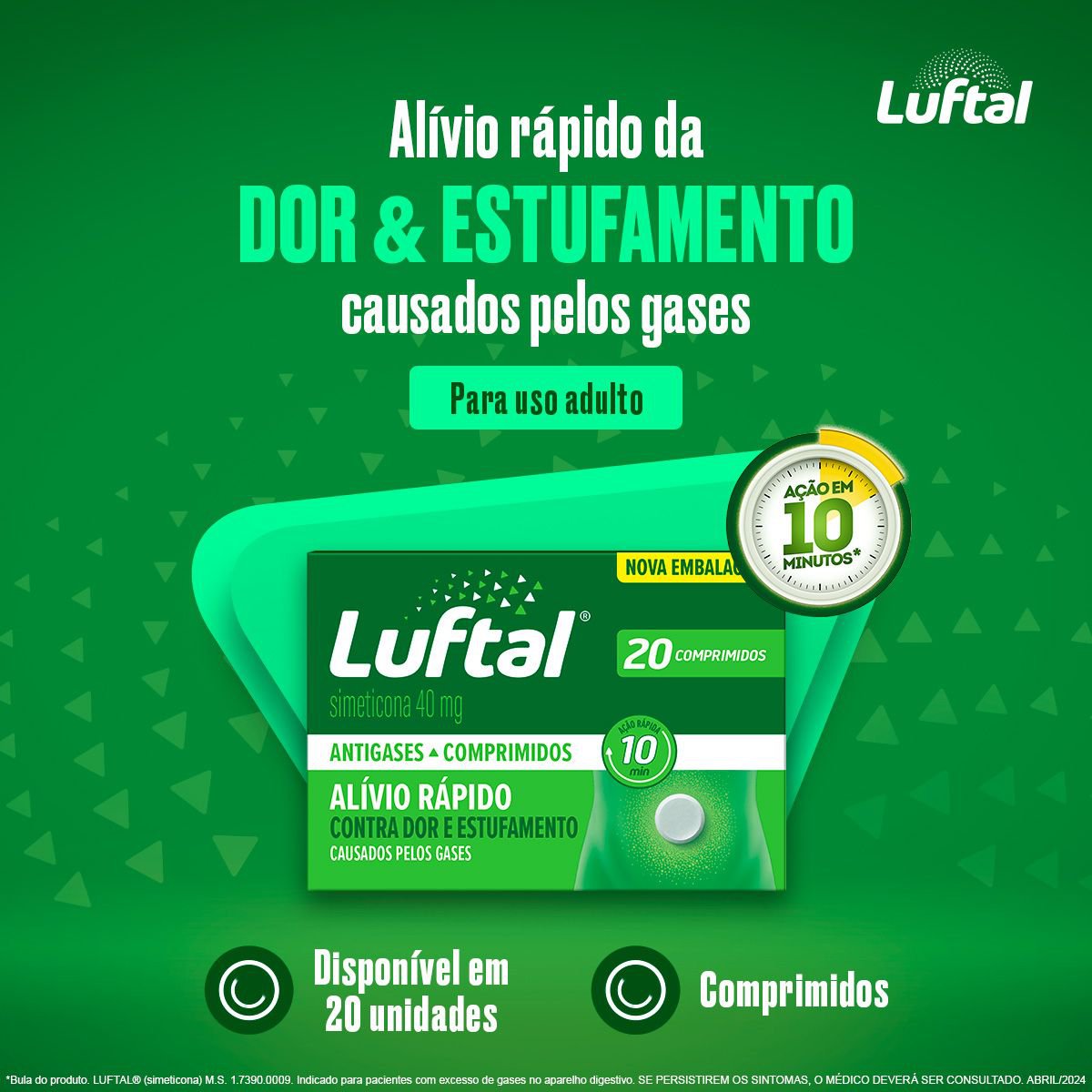 Luftal Simeticona 40mg 20 comprimidos