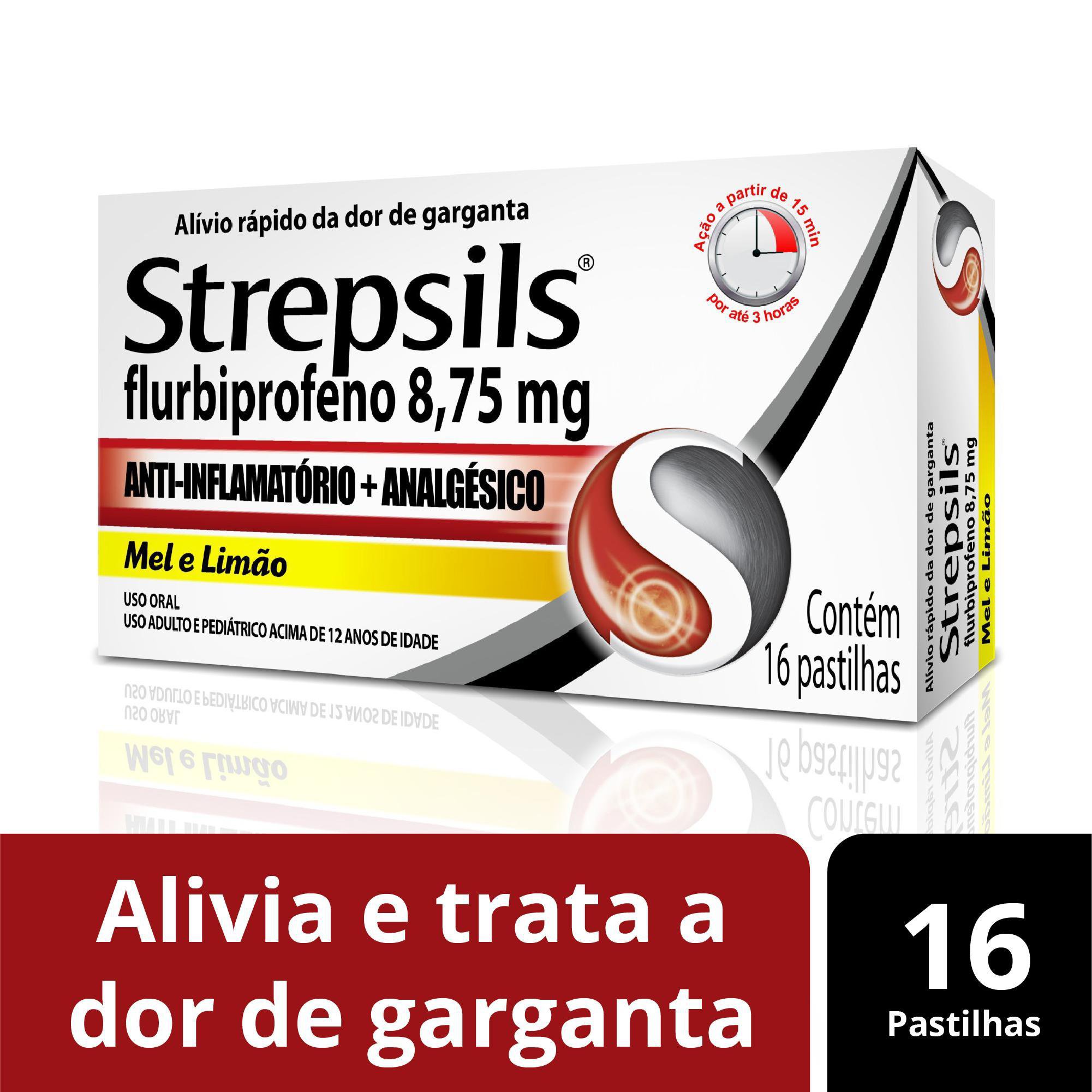 Pastilhas para Garganta Strepsils Mel e Limão 16 Unidades