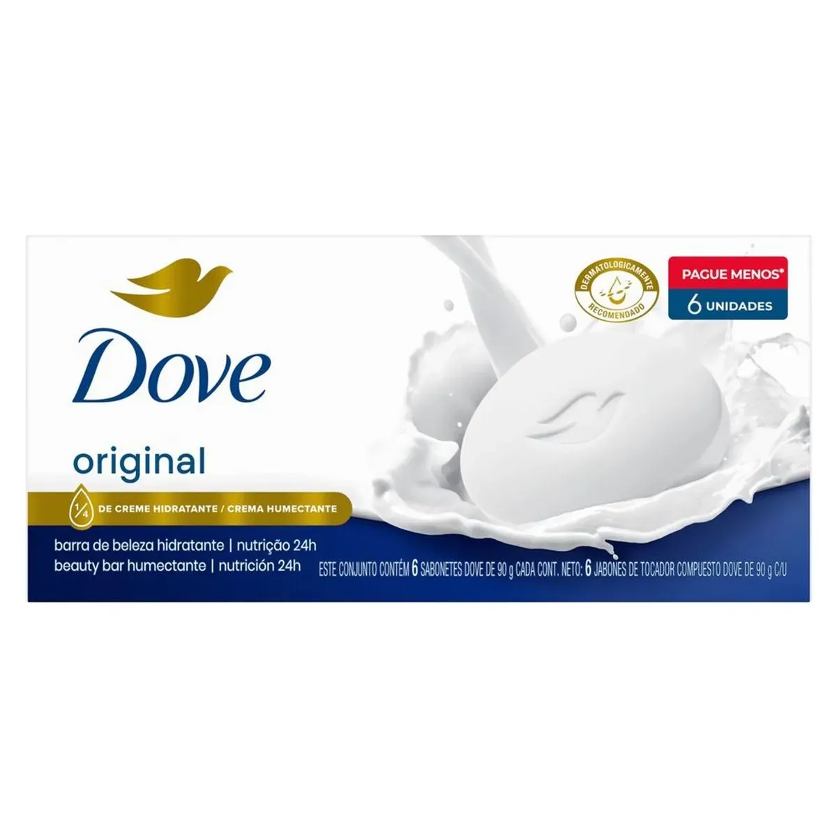 Kit Sabonete Dove Original em Barra 6 Unidades