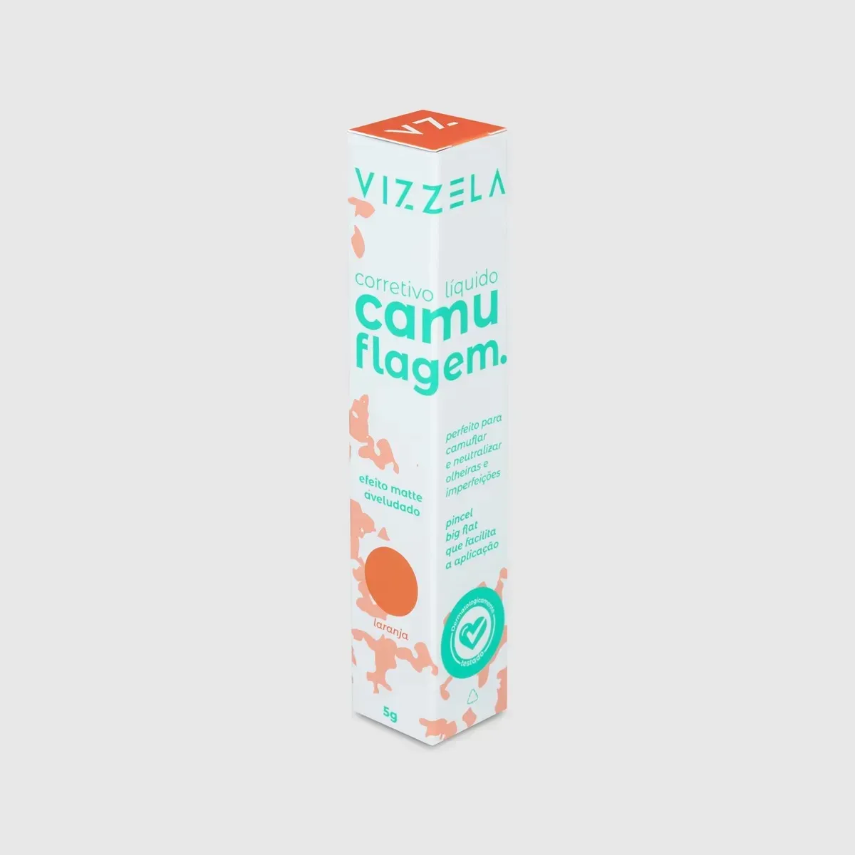 Corretivo Líquido Vizzela Camuflagem Efeito Matte Laranja 5g